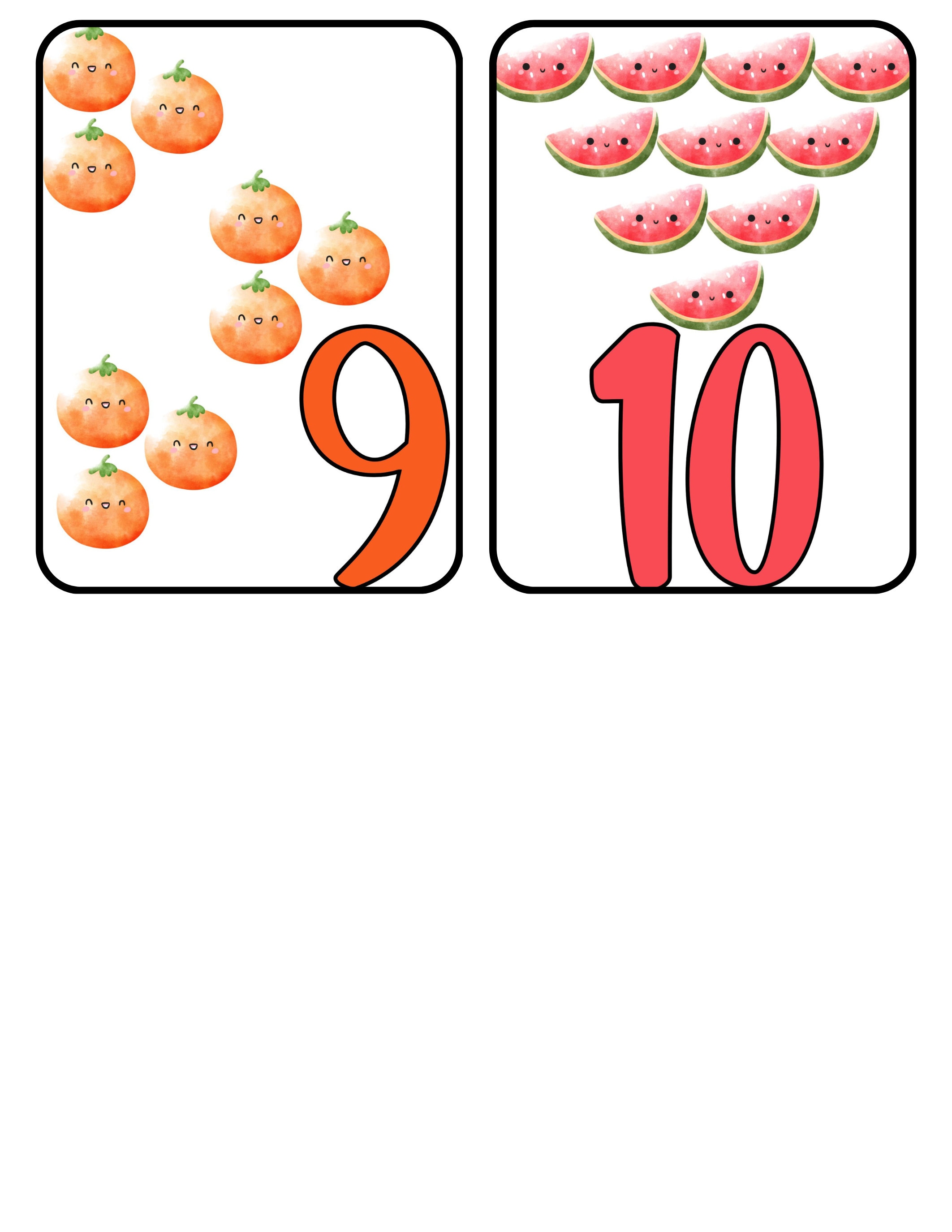 1-10 Printable Flashcards - Etsy