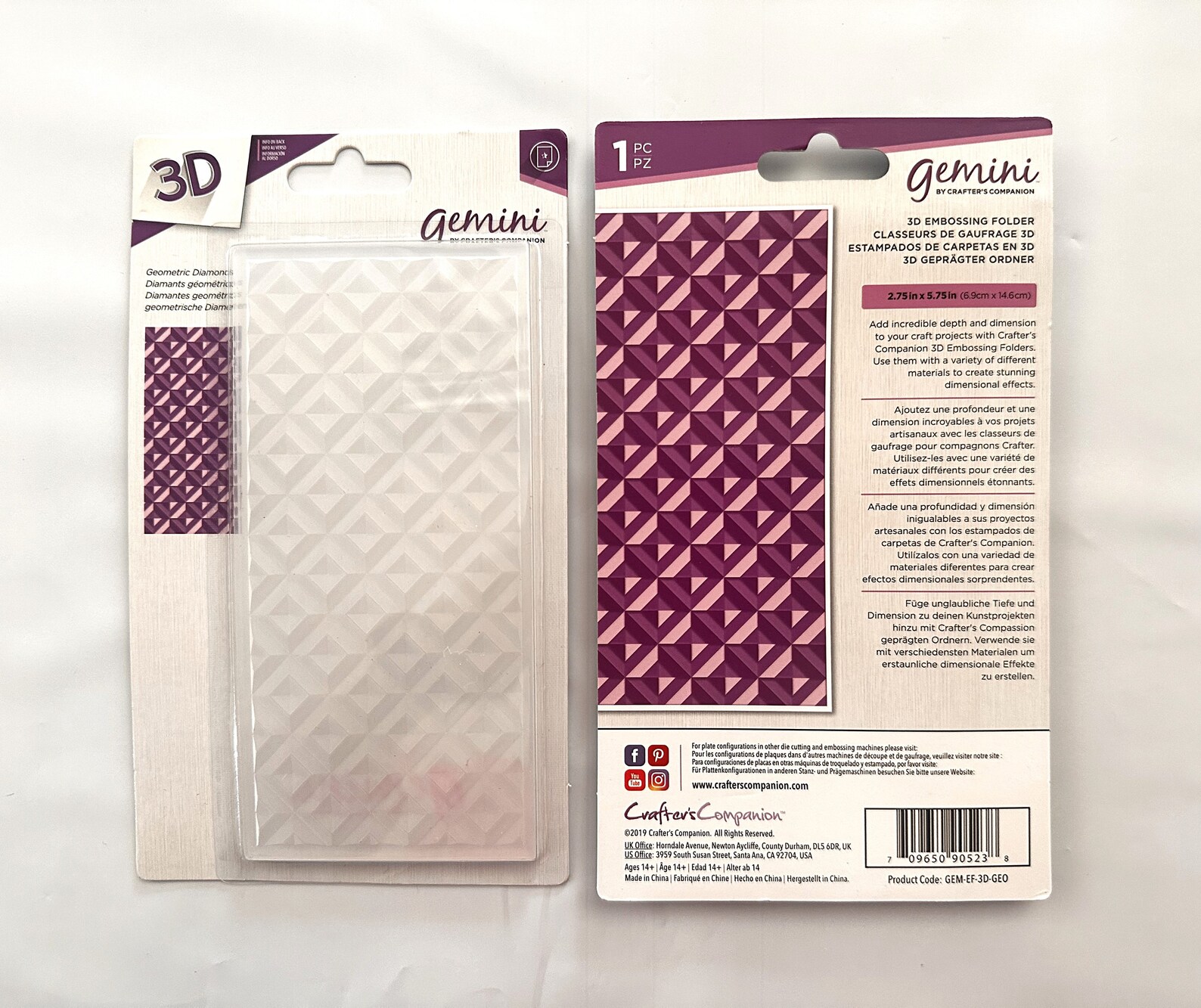 3D Embossing Folders Set of 6 Gemini 2.75 X 5.75 3D Embossing Folders ...