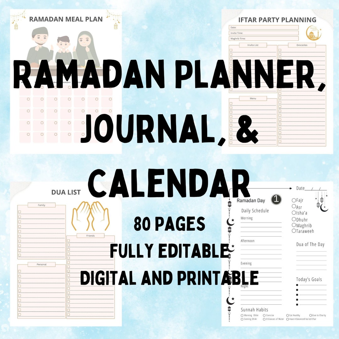 Ramadan Planner-ramadan Calendar-ramadan Journal-ramadan Activities ...