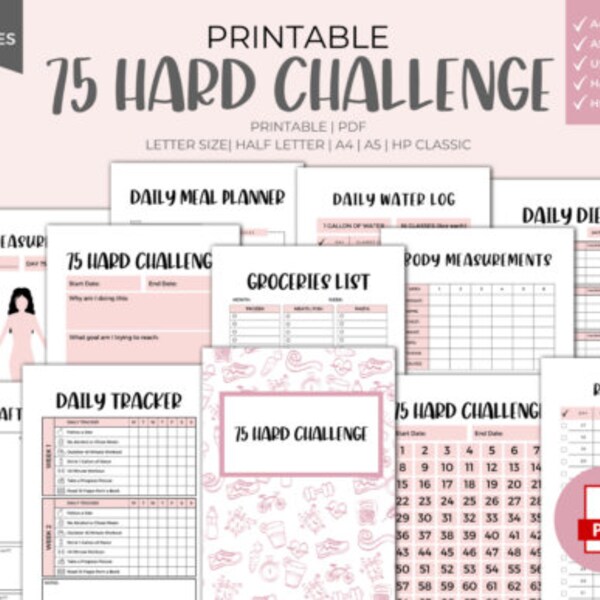 75 Hard Printable - Etsy
