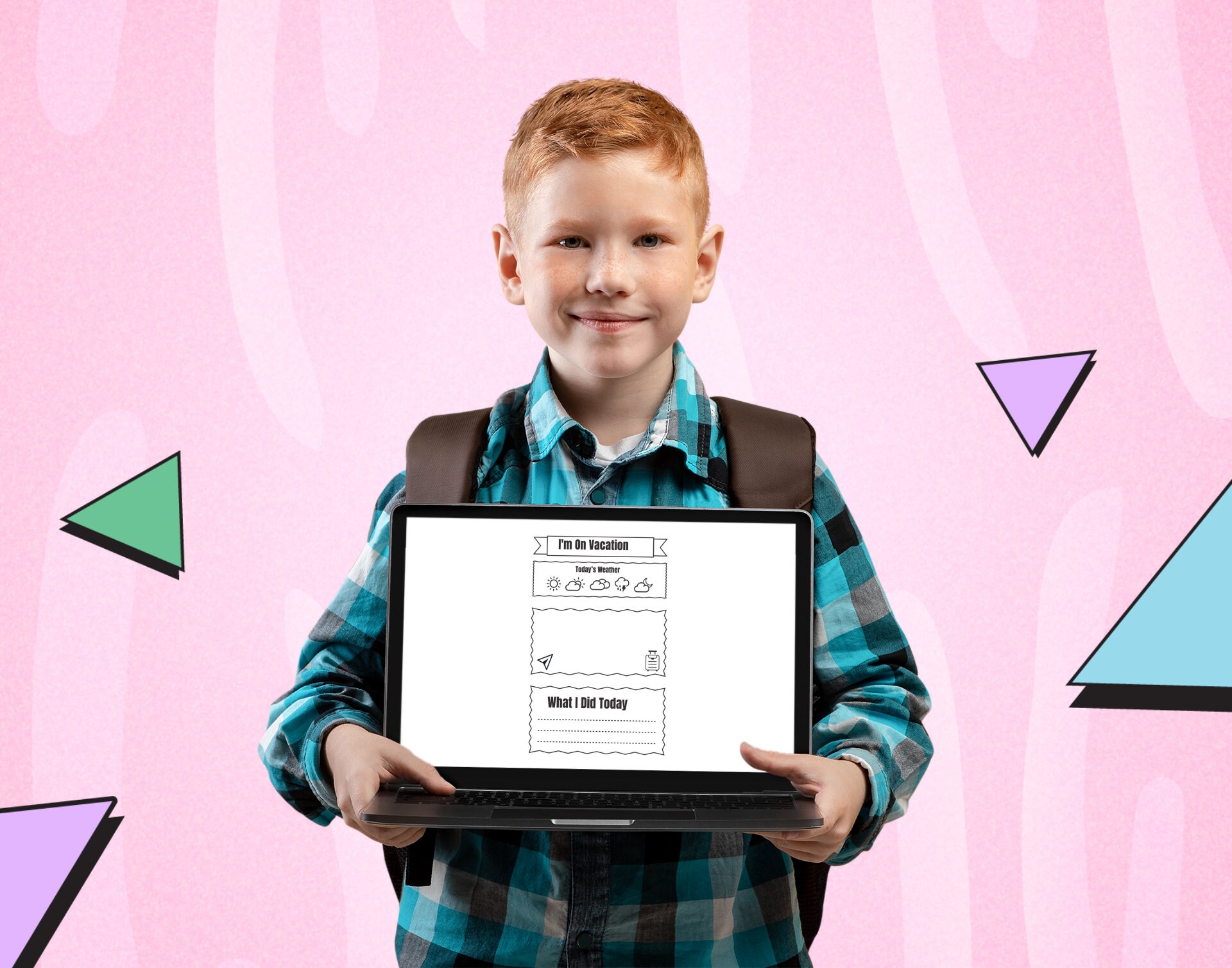 Digital Kids Travel Journal-canva Template-editable-vacation Journal ...