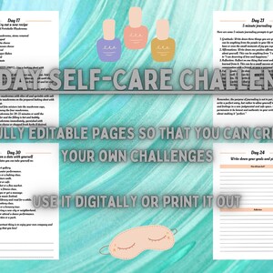30 Day Self Care Challenge-editable Canva Template-self Love Challenge ...