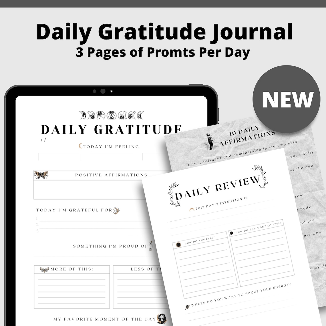 Daily Gratitude Journal-printable Gratitude Journal-digital - Etsy
