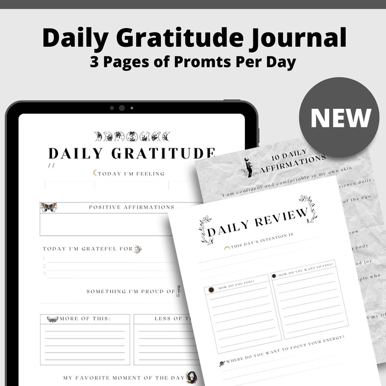 Daily Gratitude Journal-printable Gratitude Journal-digital Gratitude ...