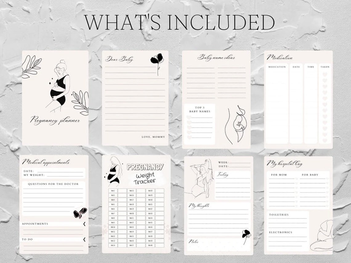 Printable Pregnancy Planner-name Ideas, Dear Baby Letter, Medication ...