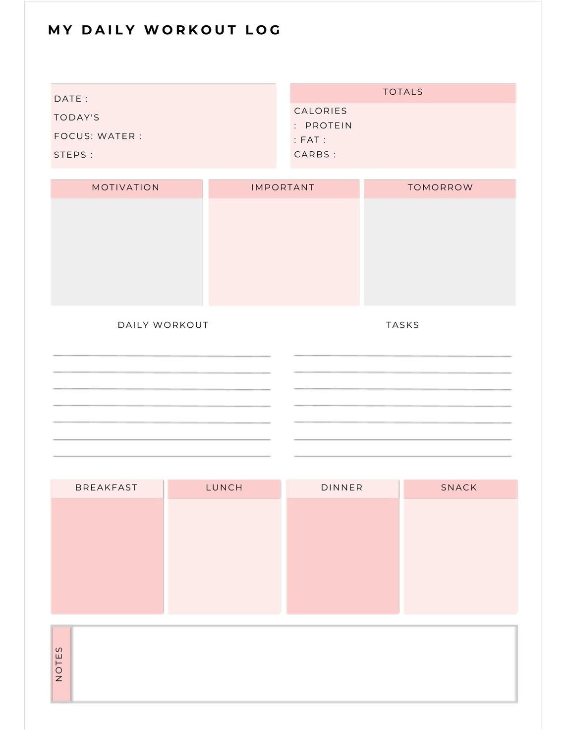 Editable Workout Planner Canva Template-workout Tracker-fitness Tracker ...
