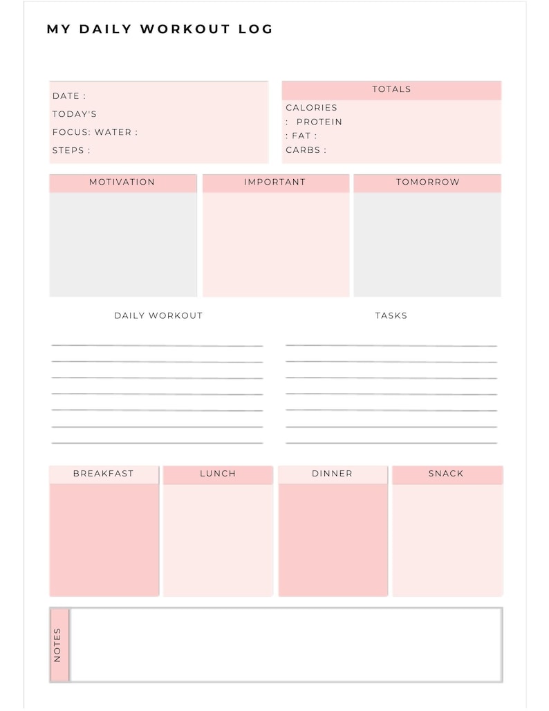 Editable Workout Planner Canva Template-workout Tracker-fitness Tracker ...
