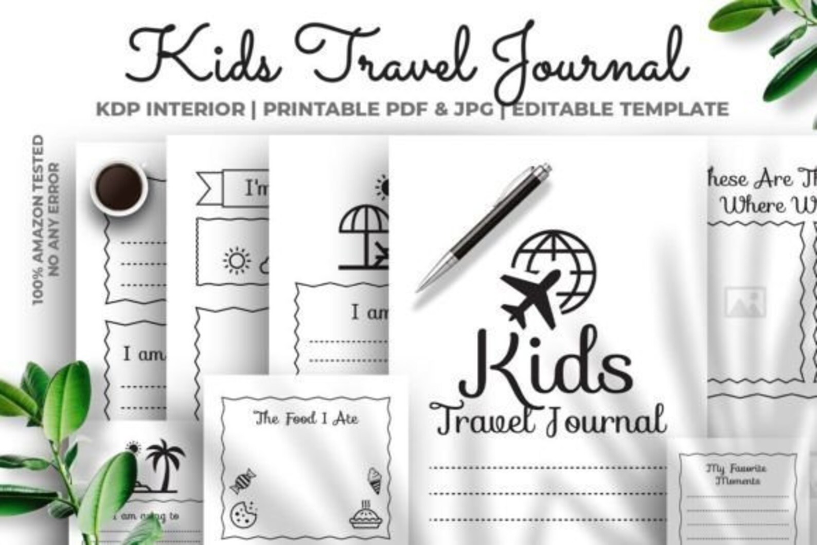 Digital Kids Travel Journal-canva Template-editable-vacation Journal ...