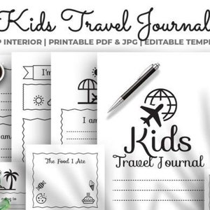 Digital Kids Travel Journal-canva Template-editable-vacation Journal ...