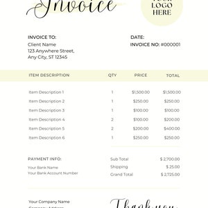 Editable Invoice and Receipt Template Bundle-invoice Template Download ...
