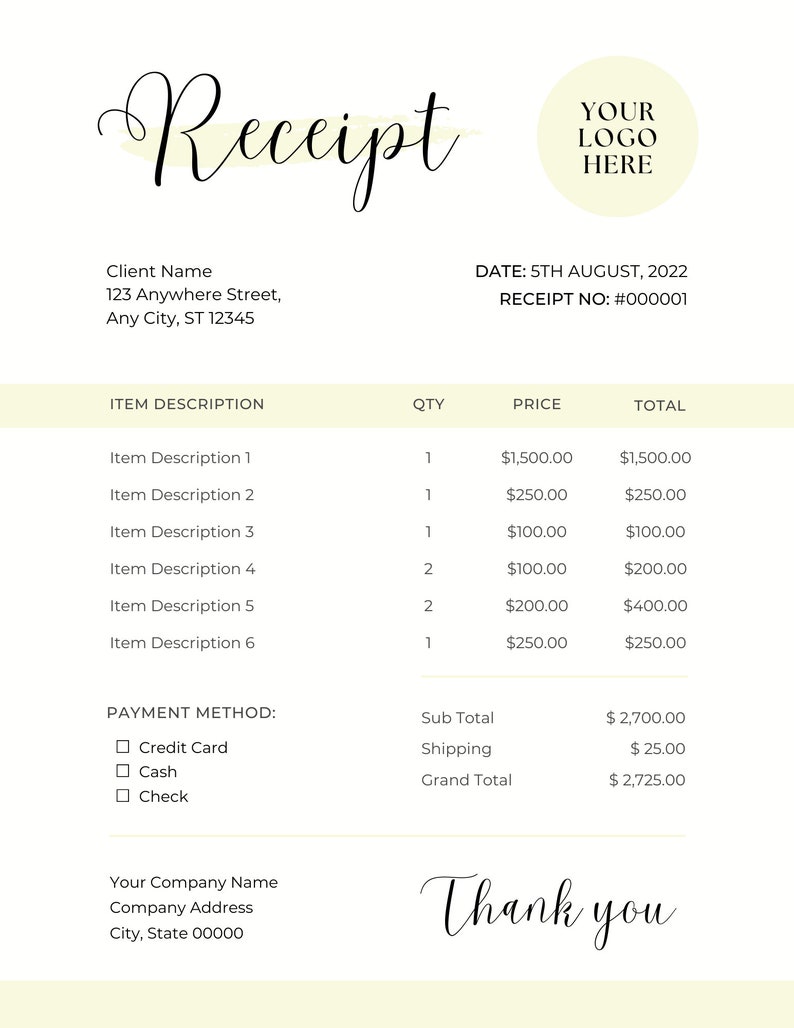 Editable Invoice and Receipt Template Bundle-invoice Template Download ...