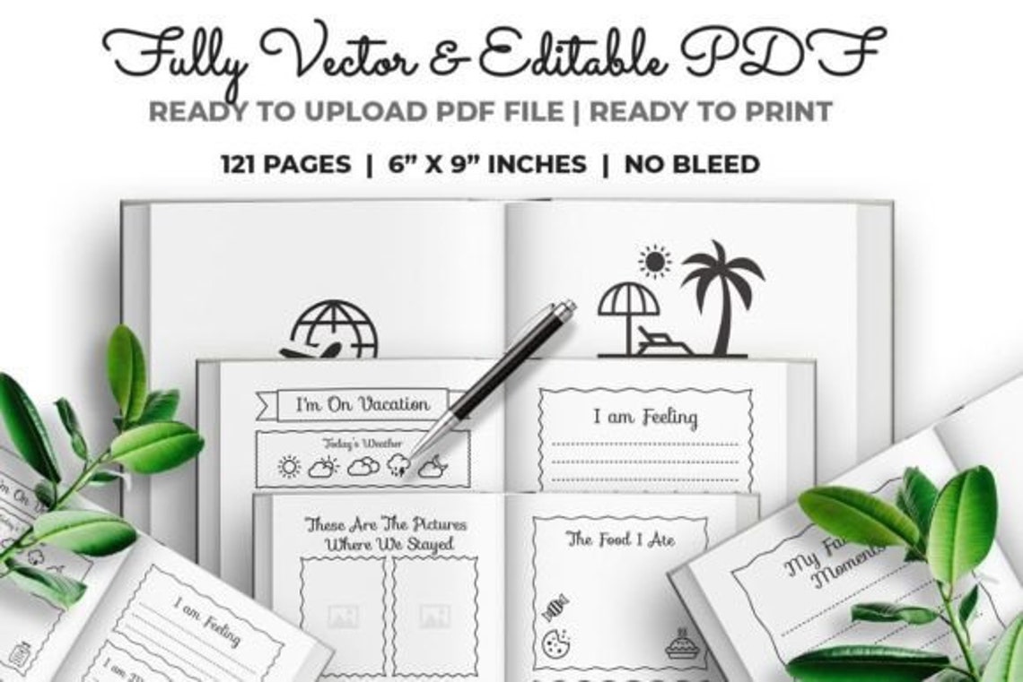 Digital Kids Travel Journal-canva Template-editable-vacation Journal ...