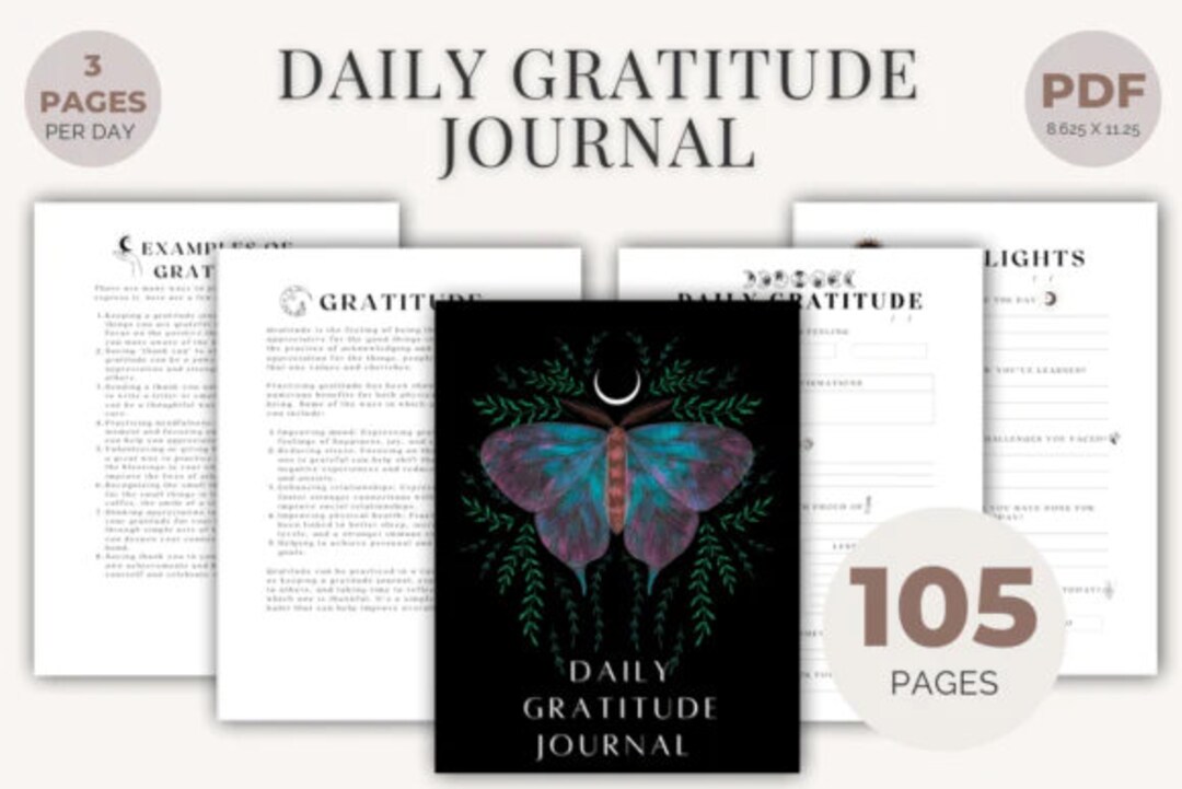 Daily Gratitude Journal-printable Gratitude Journal-digital Gratitude ...