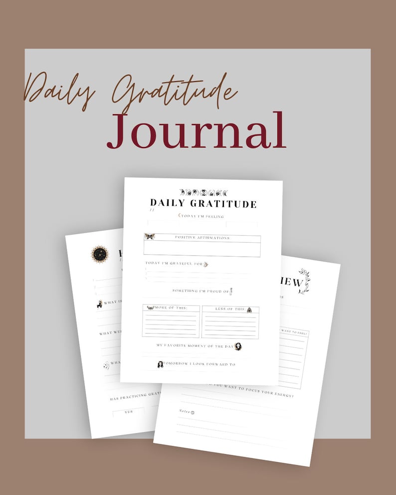 Daily Gratitude Journal-printable Gratitude Journal-digital - Etsy