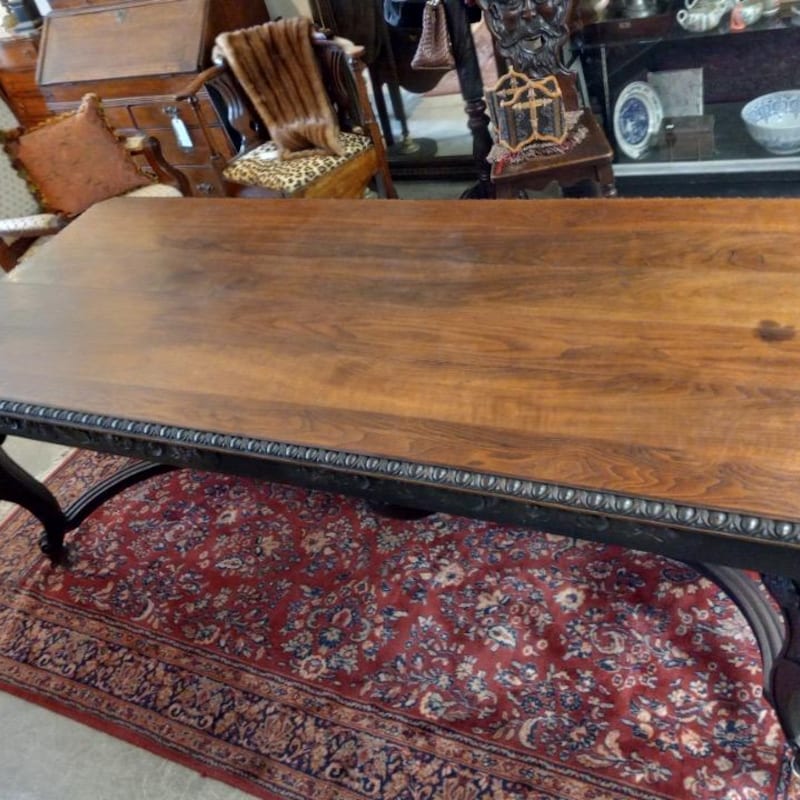 Antique Library Table - Etsy
