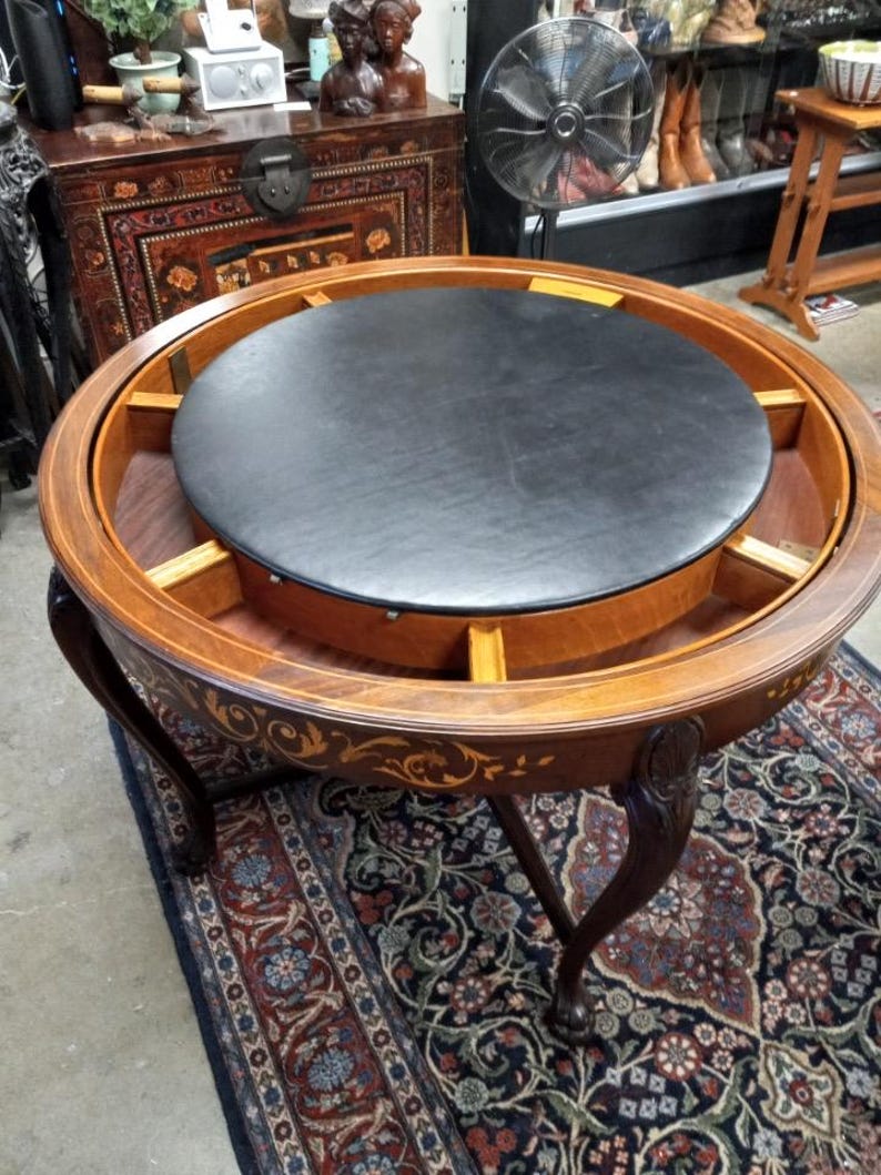Inlaid Turn of the Century Game Table - Etsy