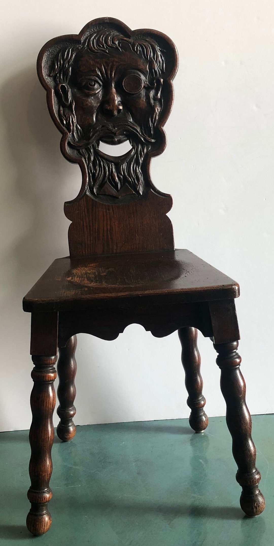 Hand Carved Folk Art Face Chair - Etsy