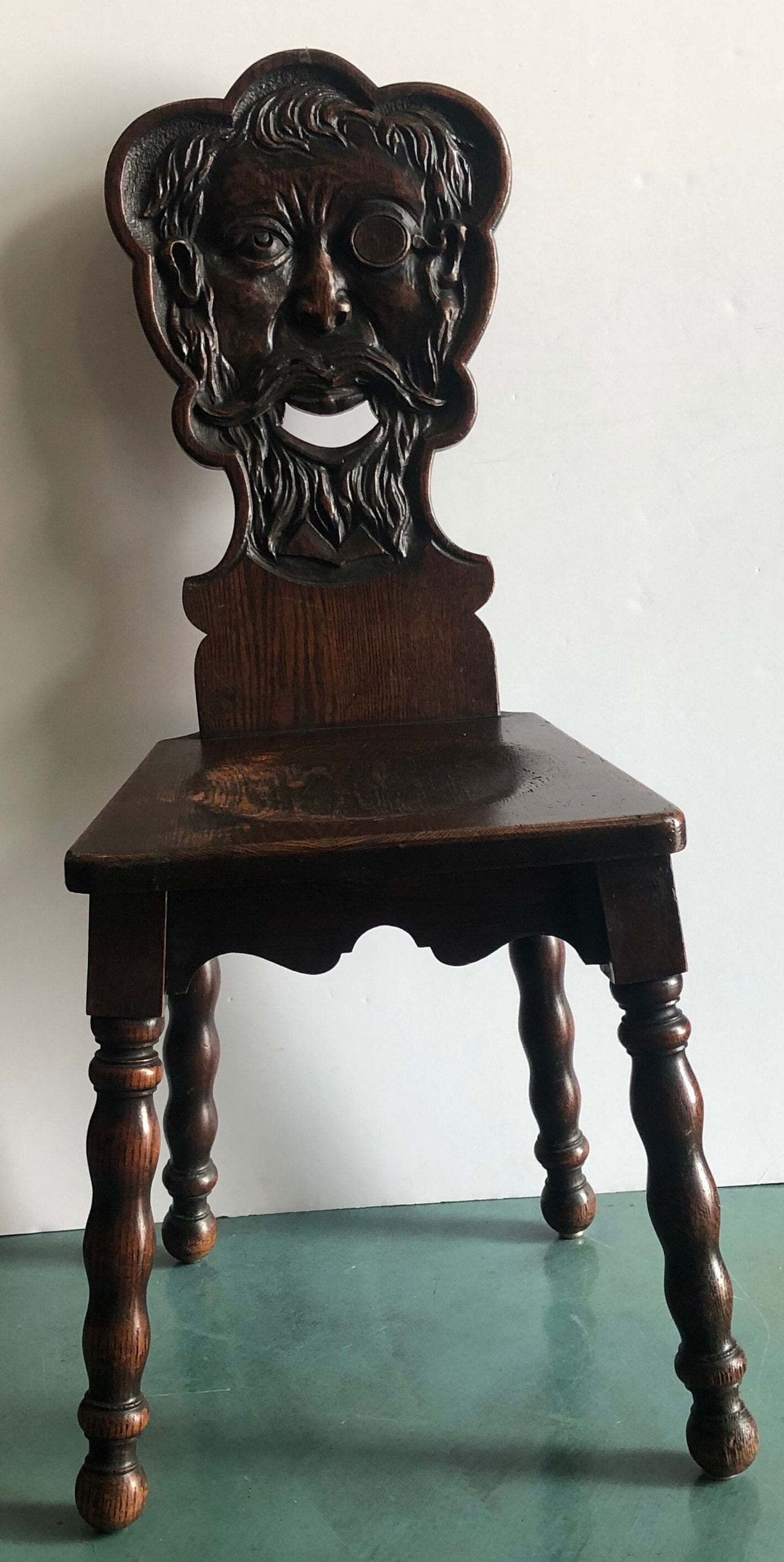 Hand Carved Folk Art Face Chair - Etsy