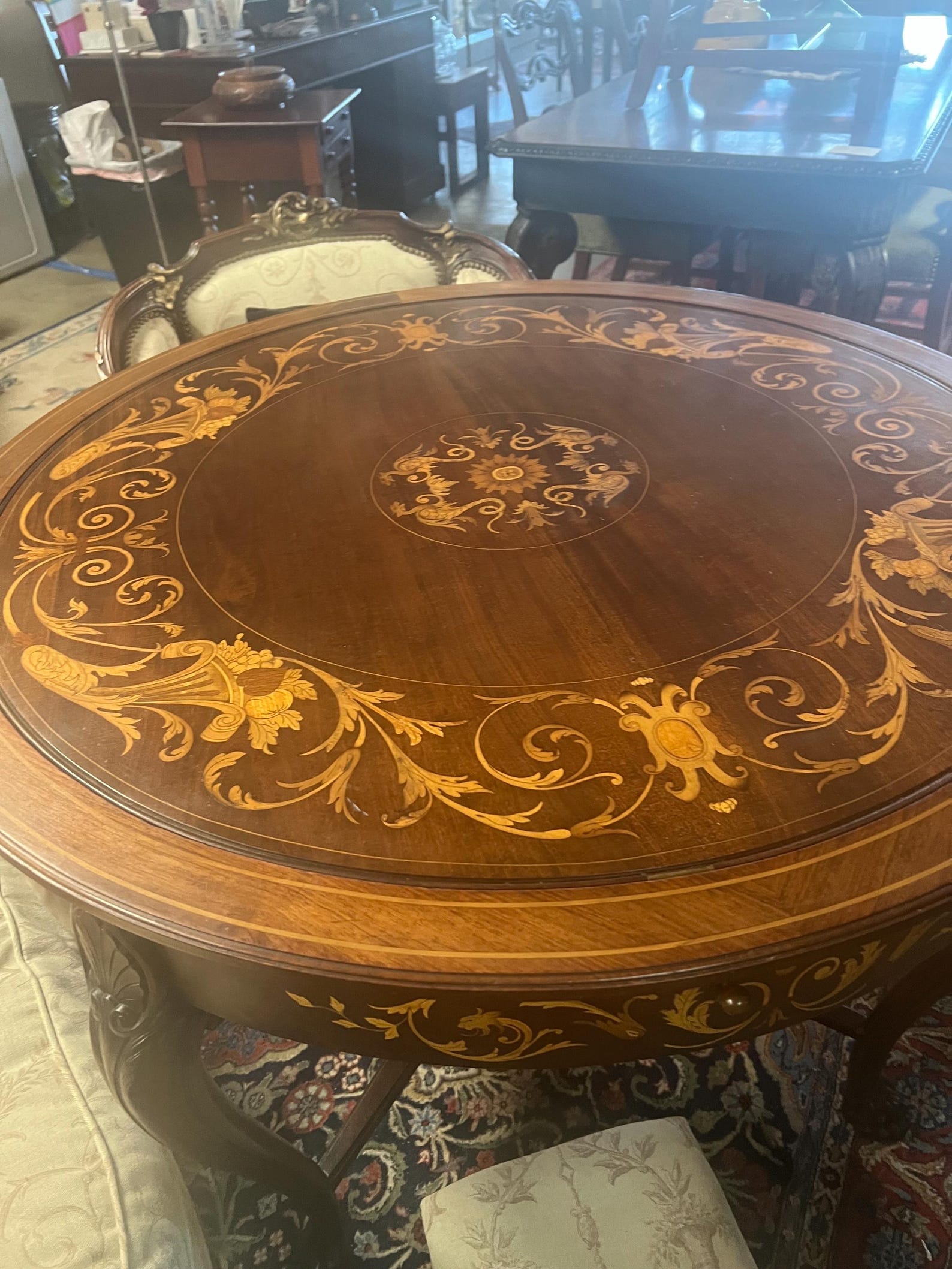 Inlaid Turn of the Century Game Table - Etsy