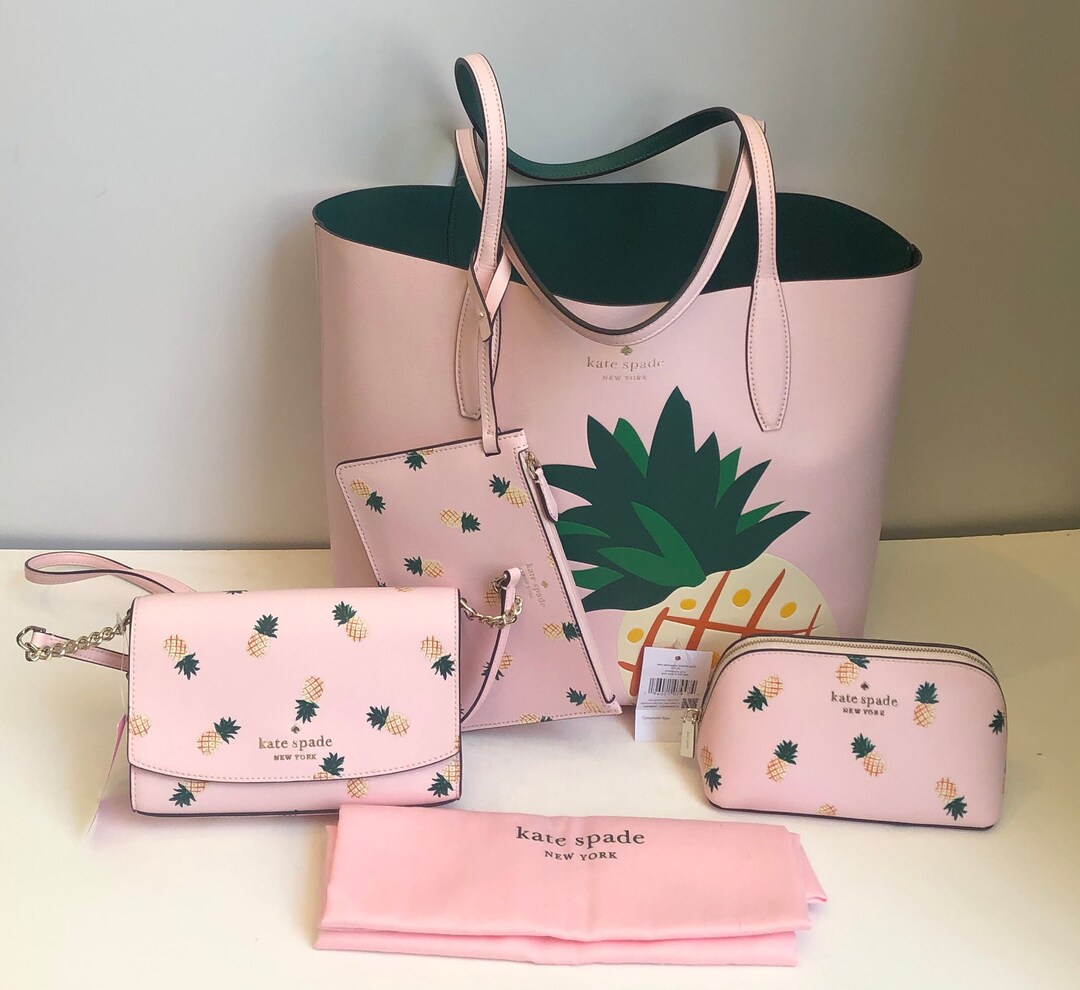 Kate Spade Pineapple Tote Purse Pouch Set - Etsy