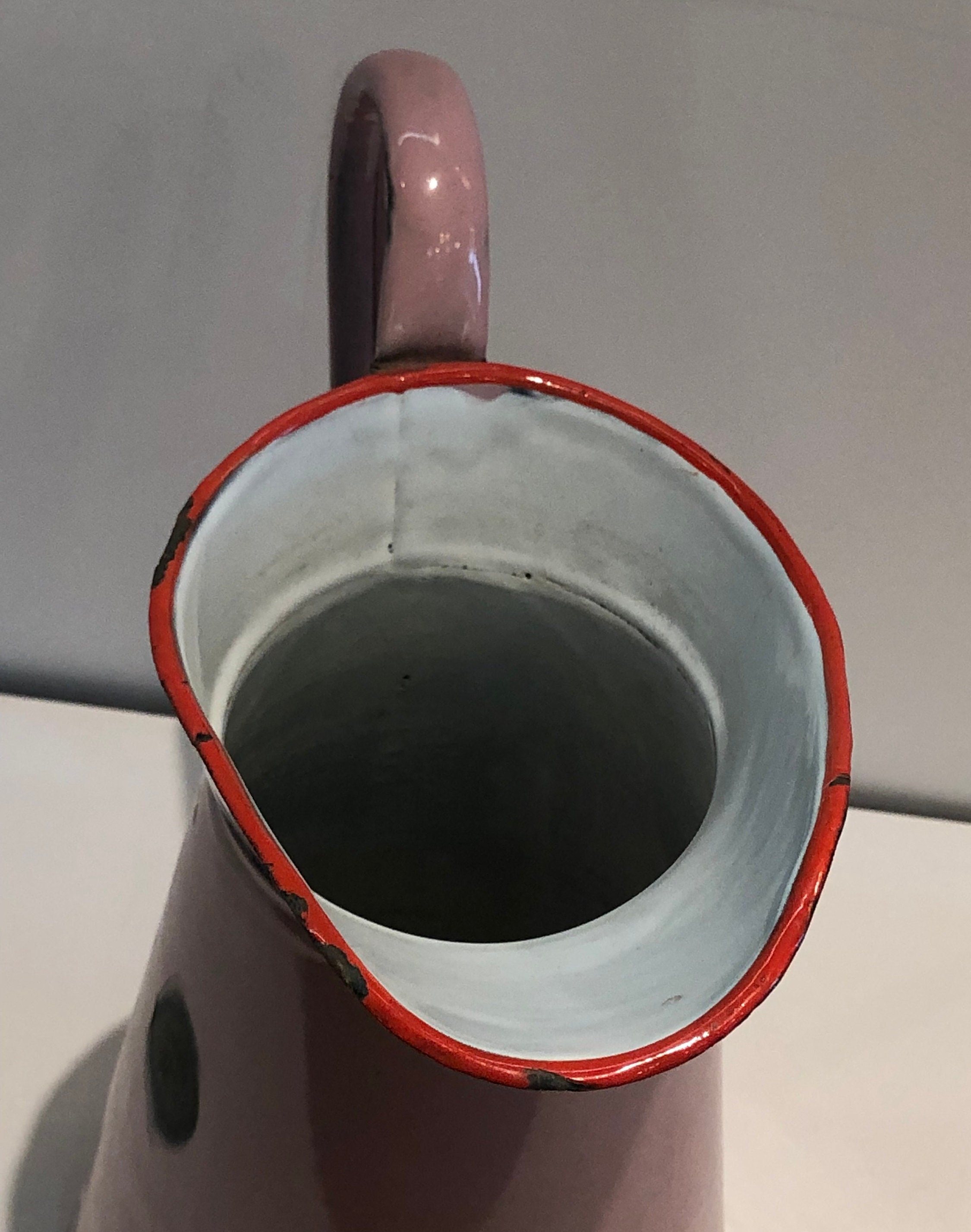 Vintage French Water Pitcher Pink Enamelware - Etsy