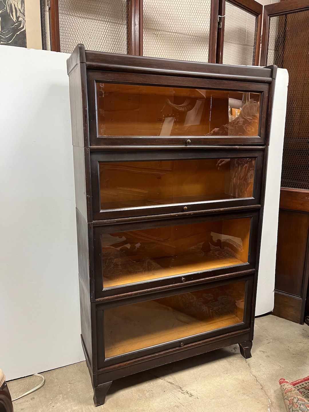 Antique Mahogany Barrister/lawyer 4 Stack Bookcase, Weis - Etsy