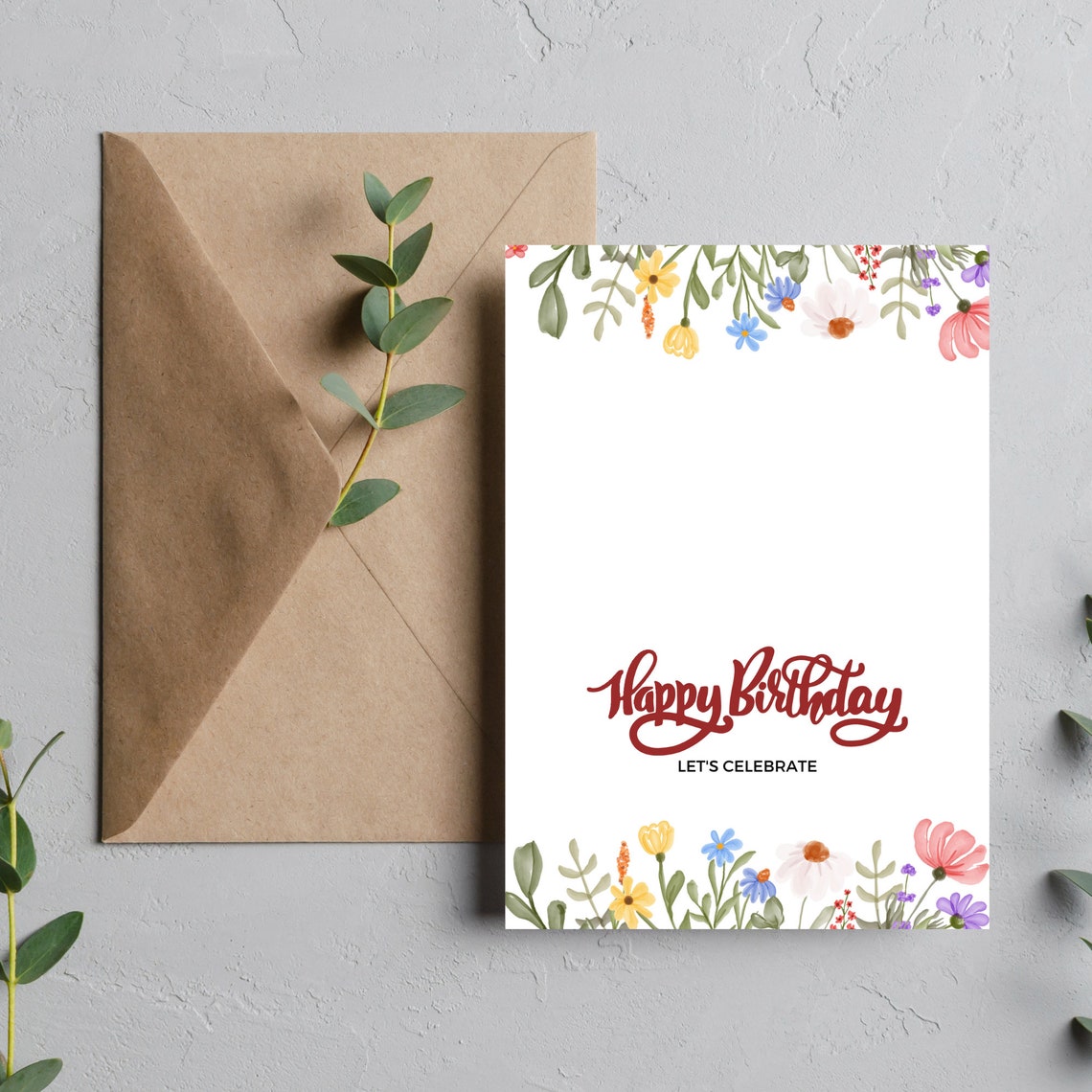 Happy Birthday Card, Editable Birthday Card, Folded Card, Instant ...