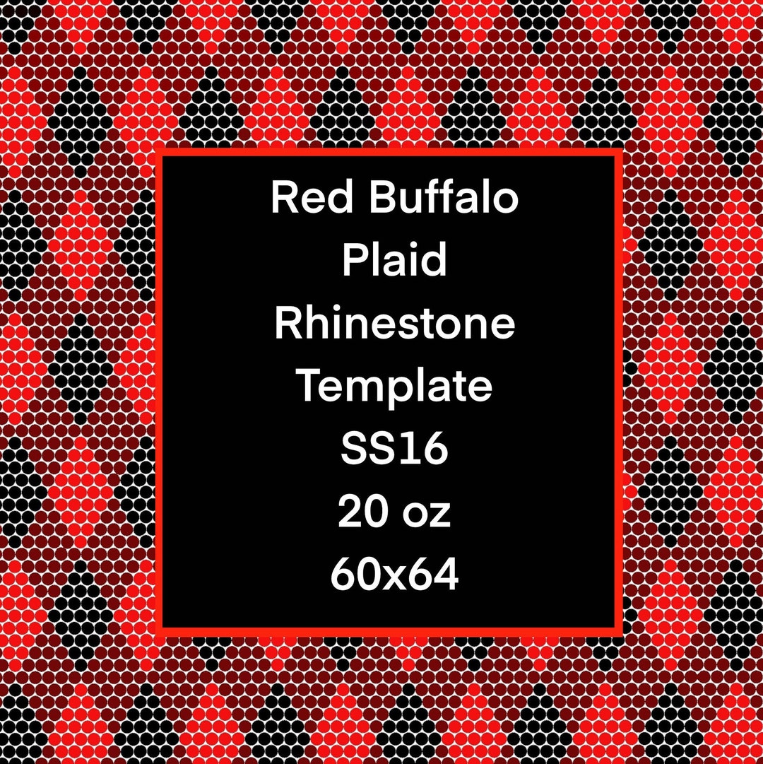 Red Buffalo Plaid Rhinestone Template SS16 20oz 60x64 - Etsy
