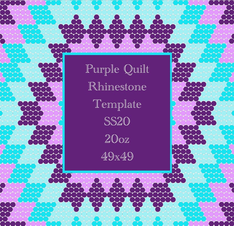Purple Quilt Rhinestone Template SS20 20oz 49x49 - Etsy