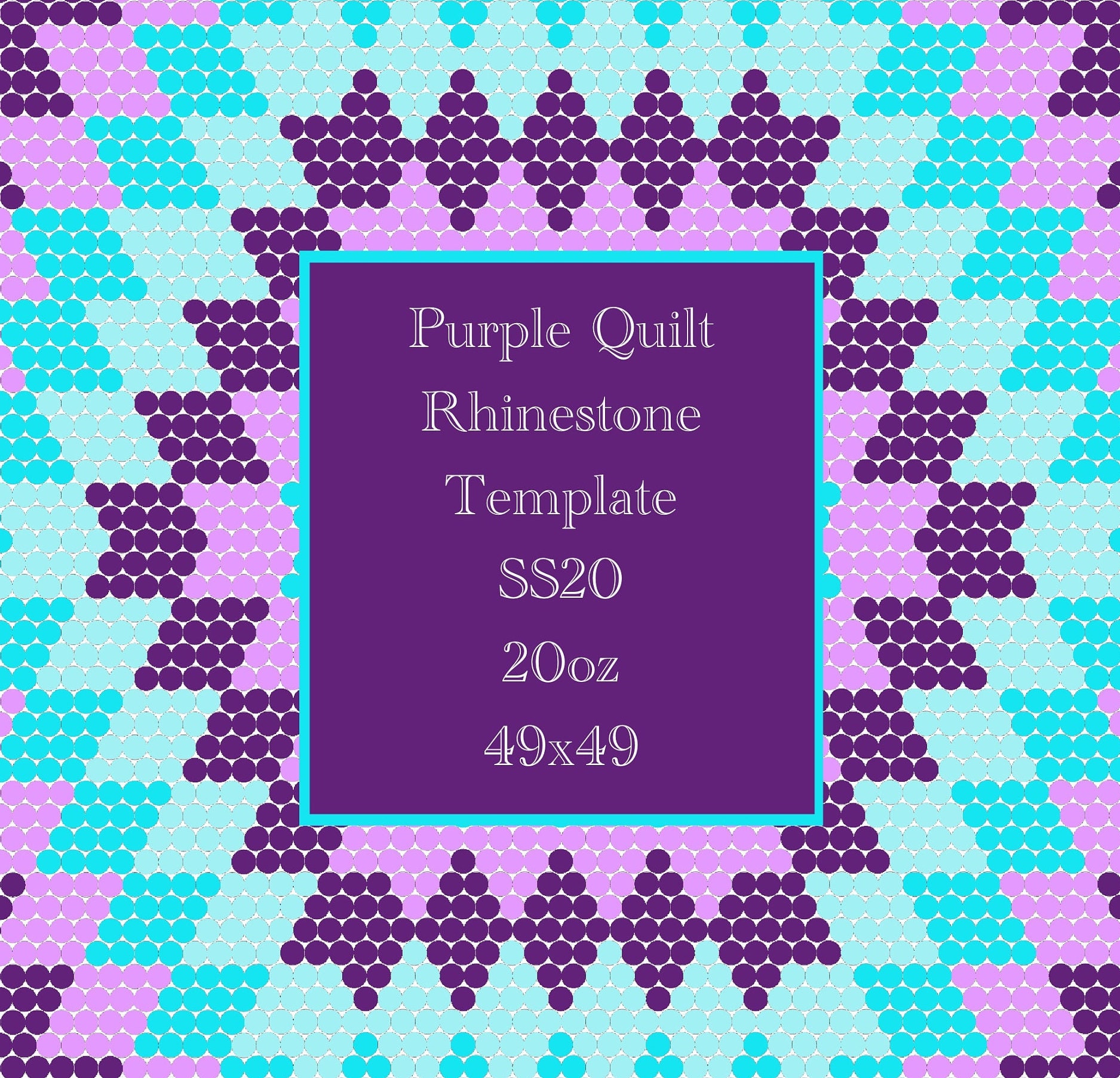 Purple Quilt Rhinestone Template SS20 20oz 49x49 - Etsy