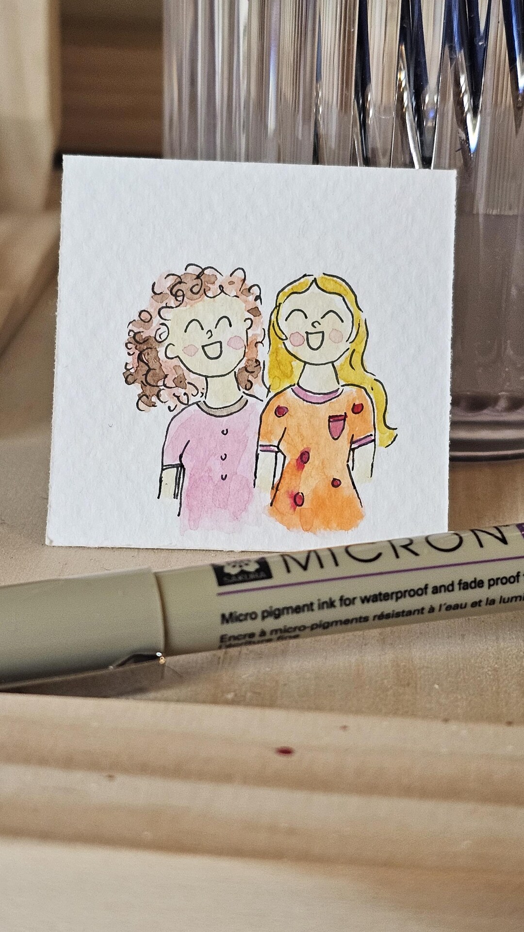 Custom Mini Best Friend Portrait, Cute Friends Portrait, Best Friend ...