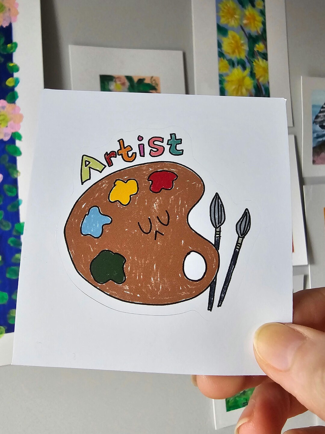 Artist Kiss-cut Sticker, Sticker for Water Bottle, Art Supplies Sticker ...