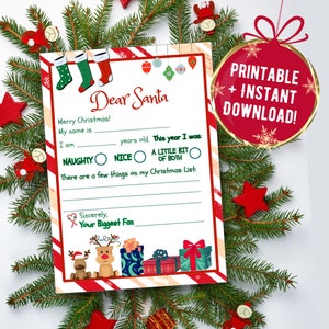 Santa Letter, EDITABLE Printable Letter to Santa, Wish List Printable ...