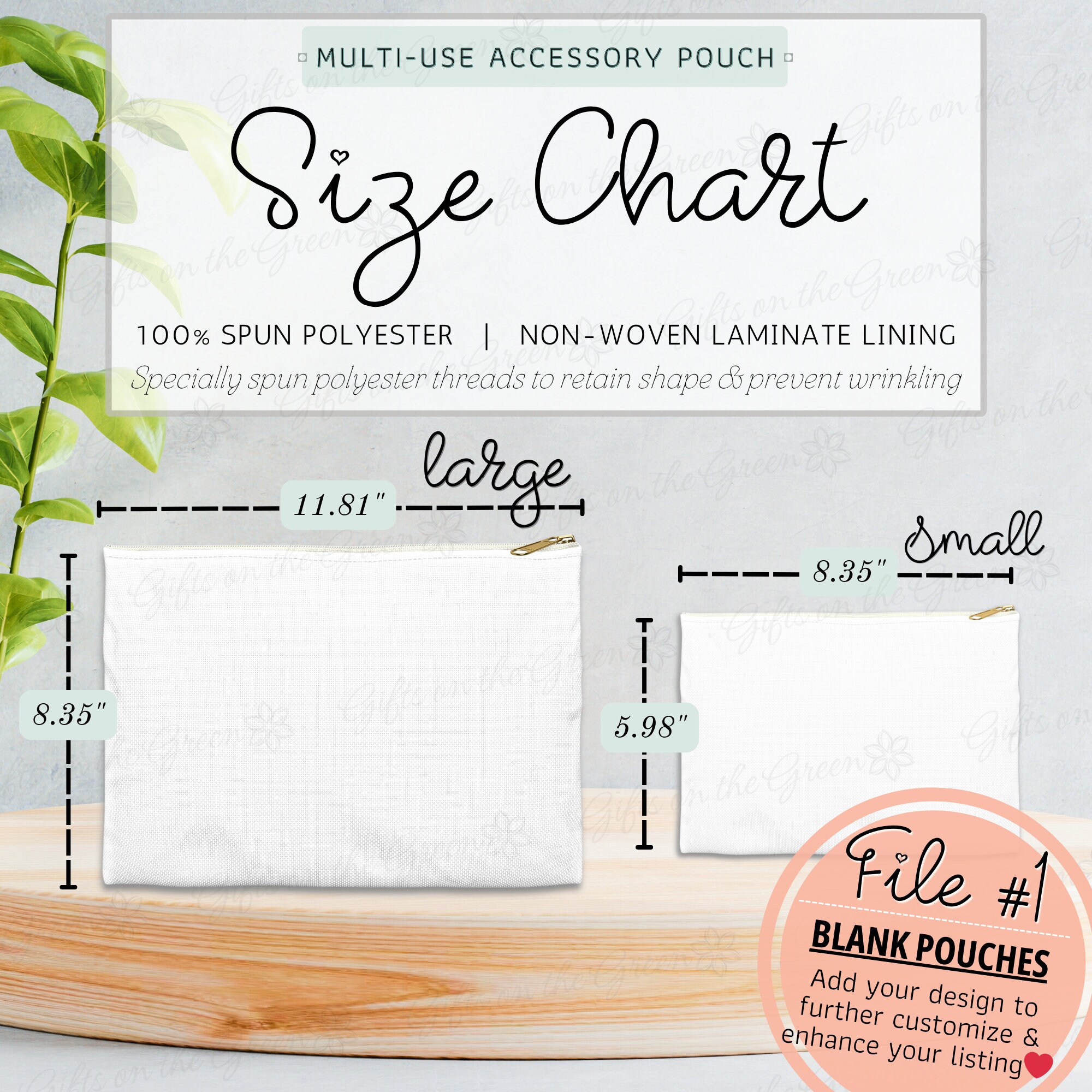 Accessory Pouch Size Charts, Printify Accessory Pouch Size Chart Mockup ...