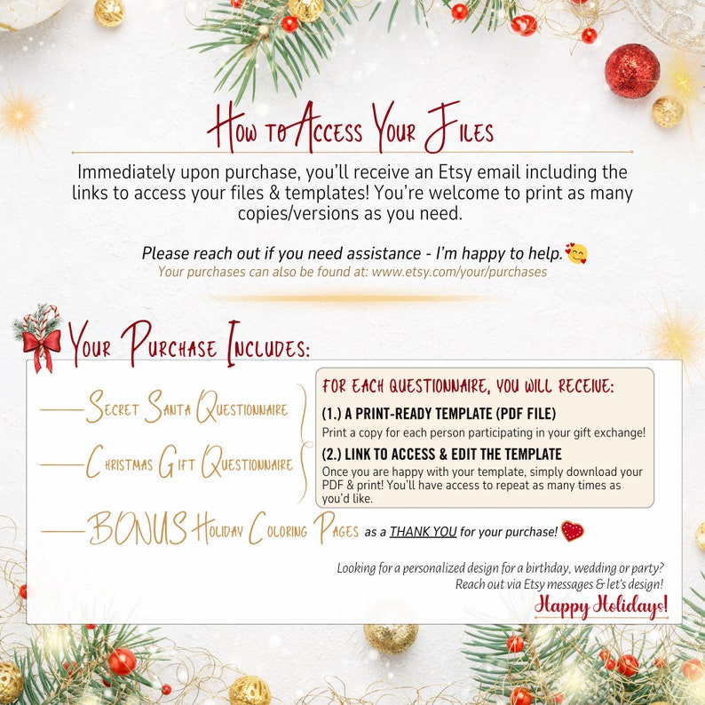 EDITABLE Secret Santa Questionnaire, Printable Secret Santa Gift ...