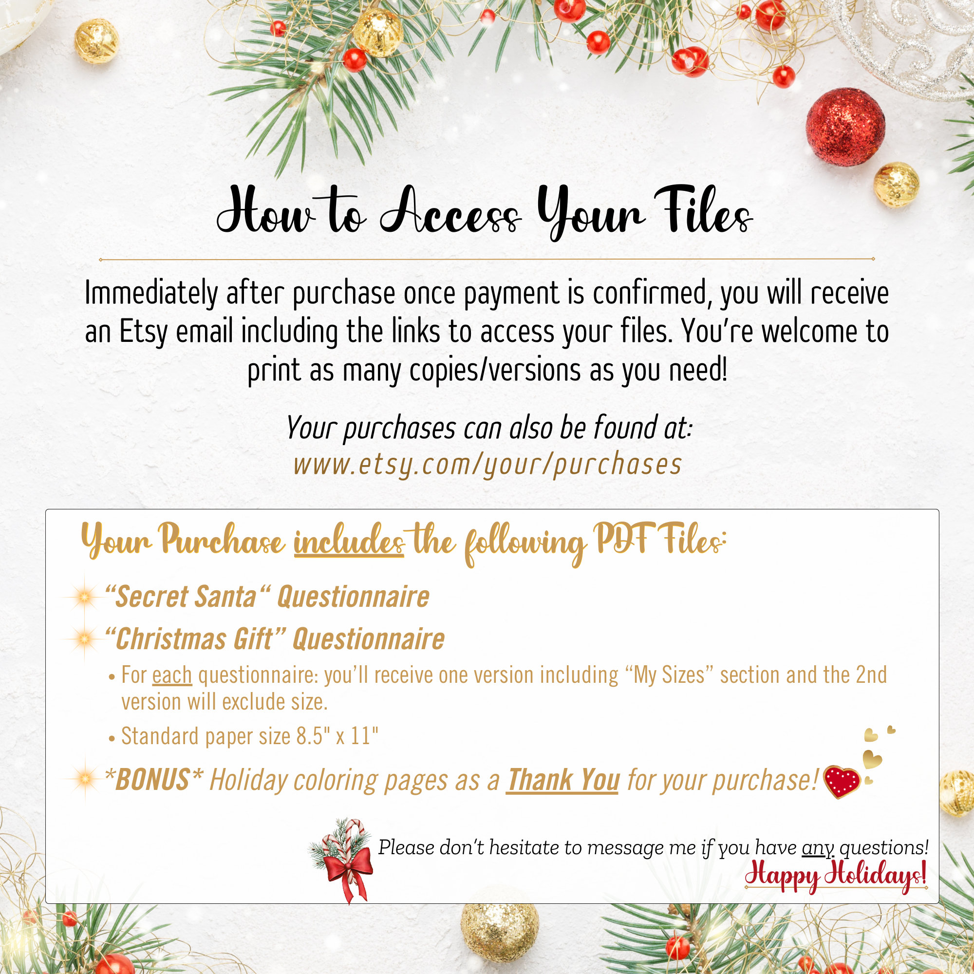 Printable Secret Santa Gift Exchange Secret Santa - Etsy