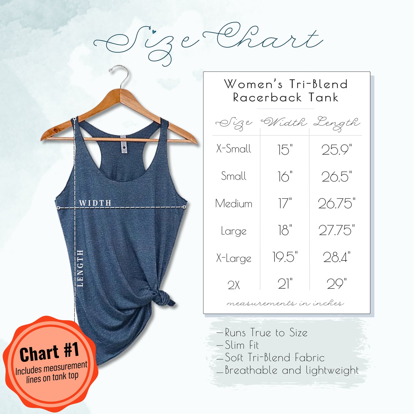 Next Level 6733 Size Chart, Size Chart Mockup, 6733 Tank Top Mockup ...