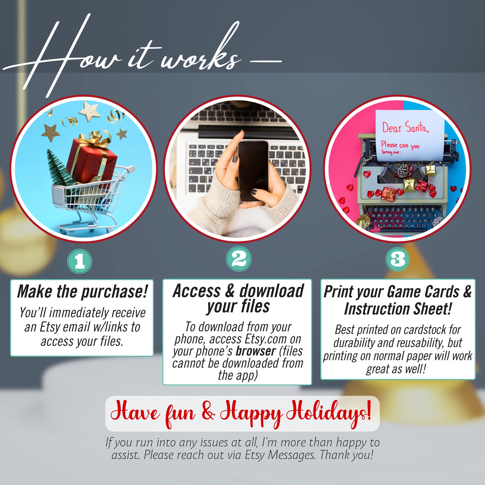 Christmas Gift Exchange Game- White Elephant Gift Exchange Cards ...