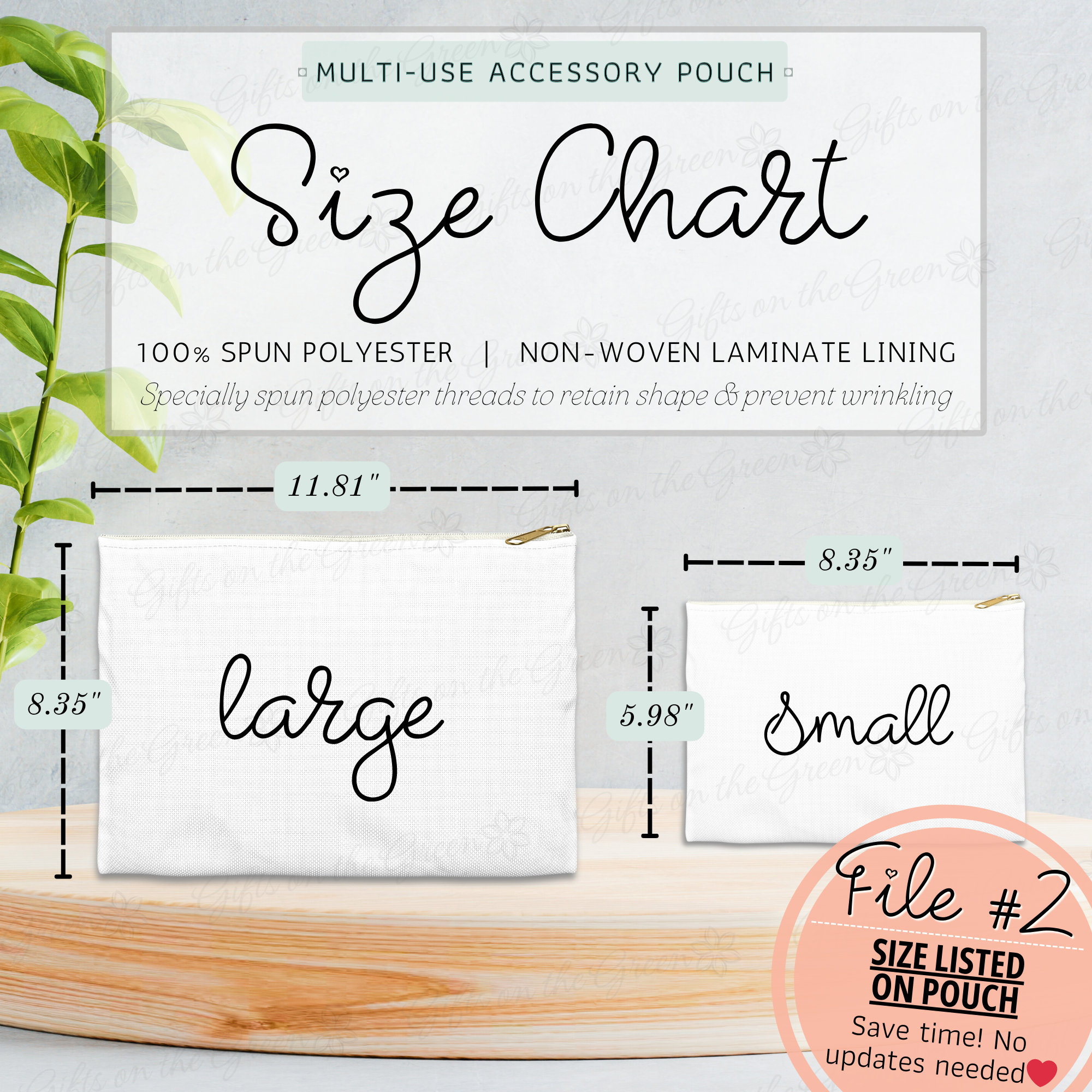 Accessory Pouch Size Charts, Printify Accessory Pouch Size Chart Mockup ...