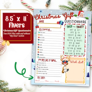 Secret Santa Questionnaire PRINTABLE, Gift Exchange, Secret Santa ...