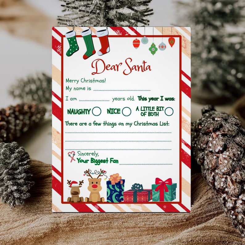 Santa Letter EDITABLE Printable Letter to Santa Wish List - Etsy