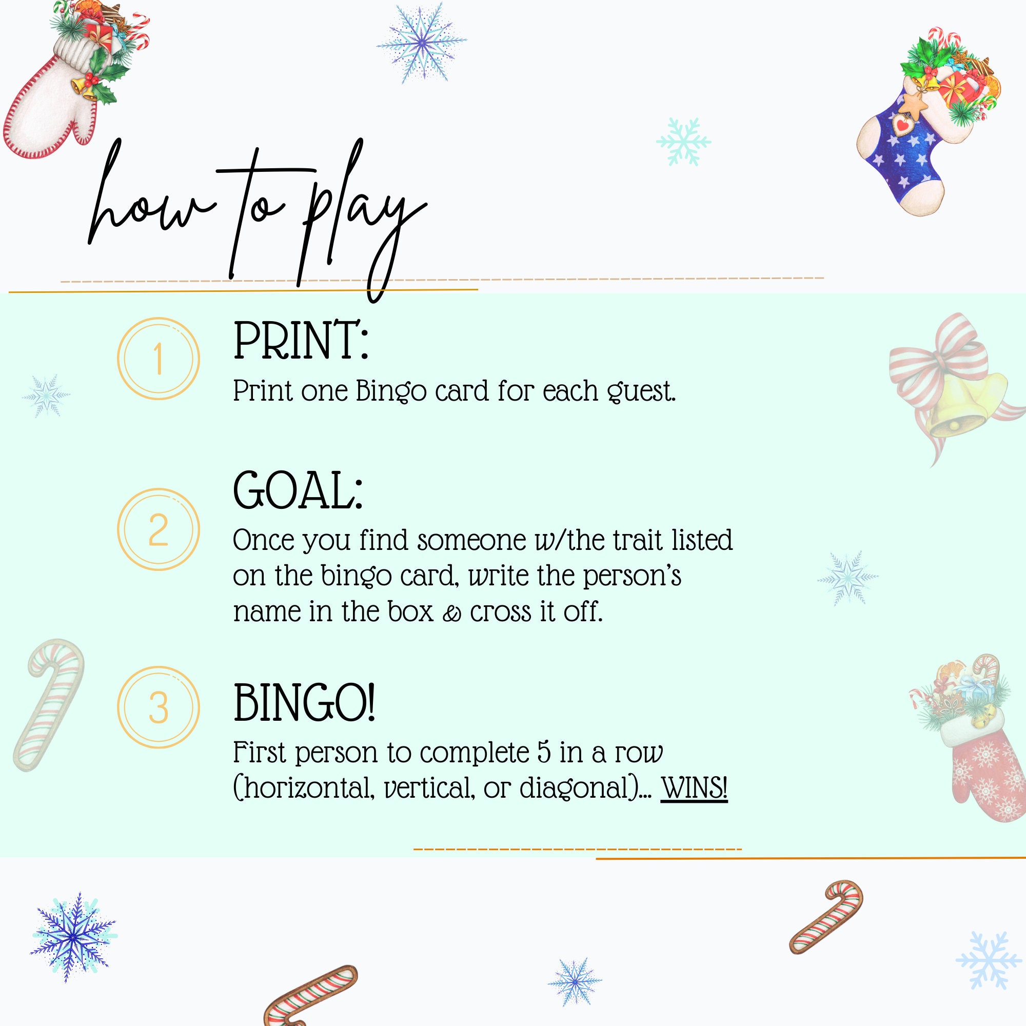Christmas Bingo, Human Bingo, Printable Christmas Bingo, Find the Guest ...