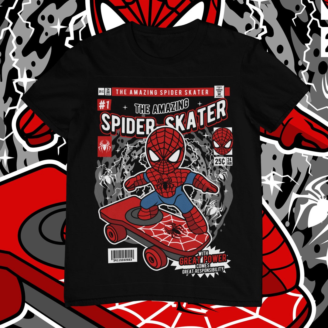 Spider Skater Premium Funko Pop Cartoon T-shirt Template Design Ready ...