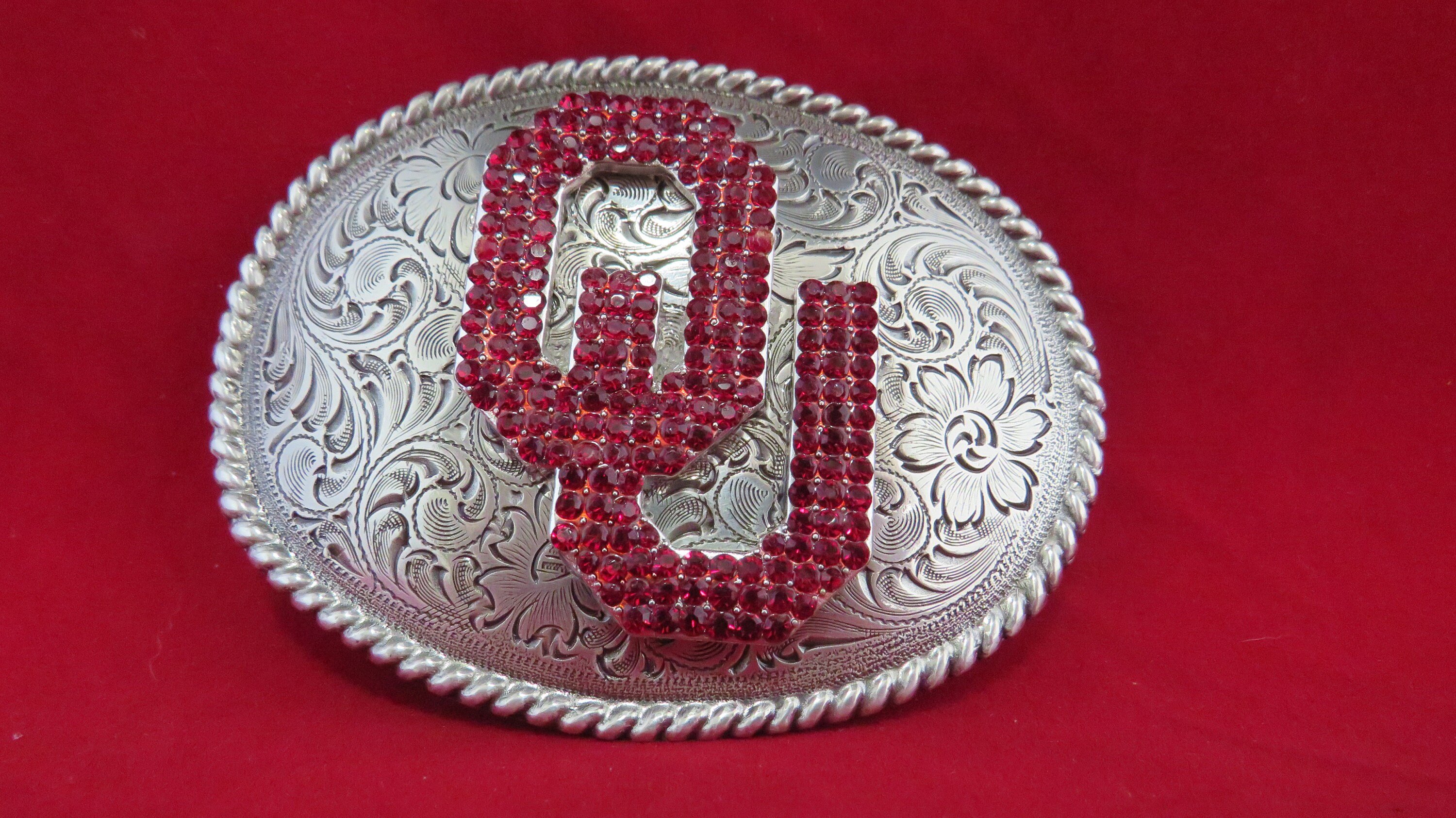 University of Oklahoma Bling Belt Buckle, Custom-made, OU Belt Buckle ...