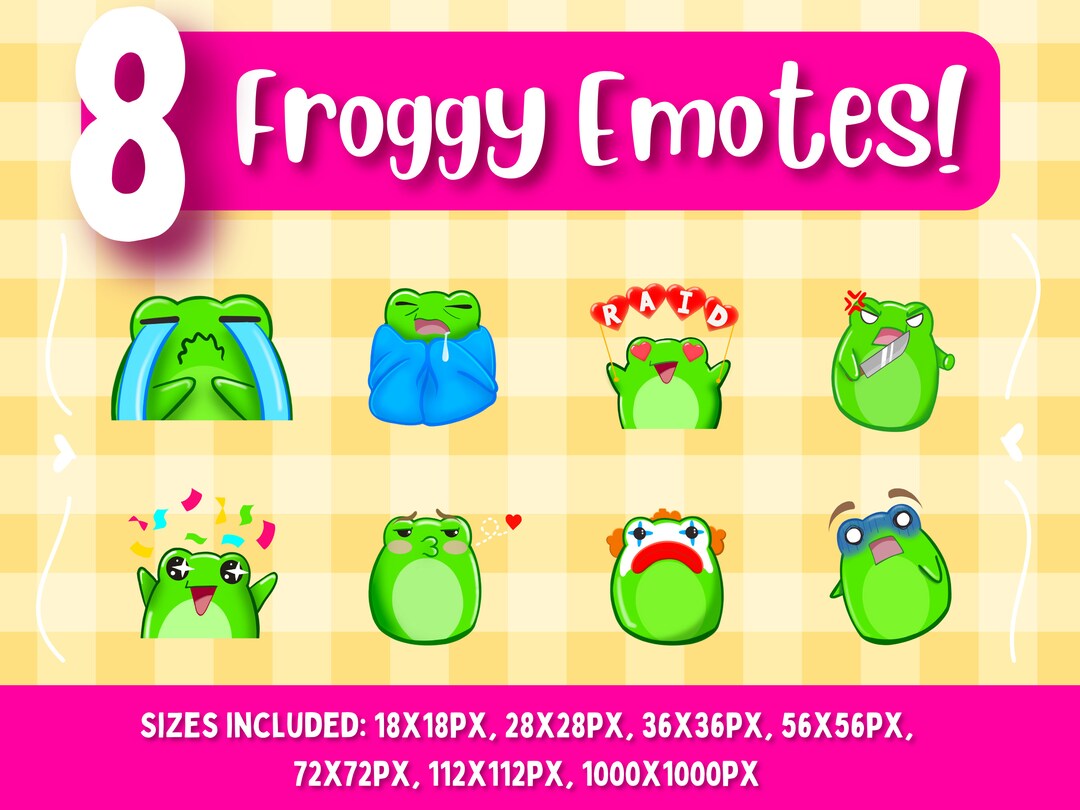 8 Froggy Emotes for Twitch and Discord Chats - Etsy Ireland