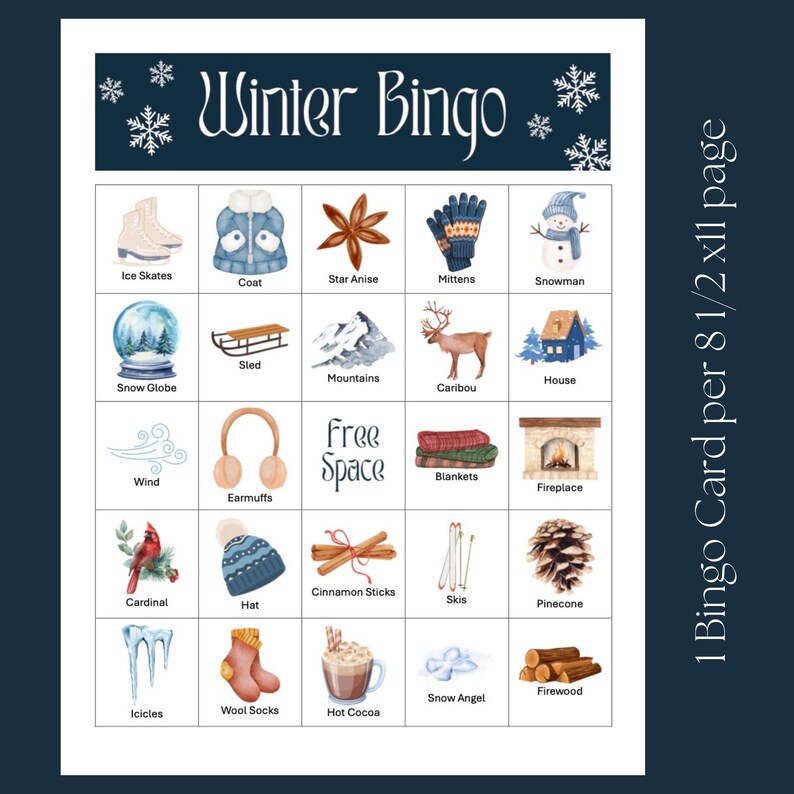 Winter Bingo - Etsy