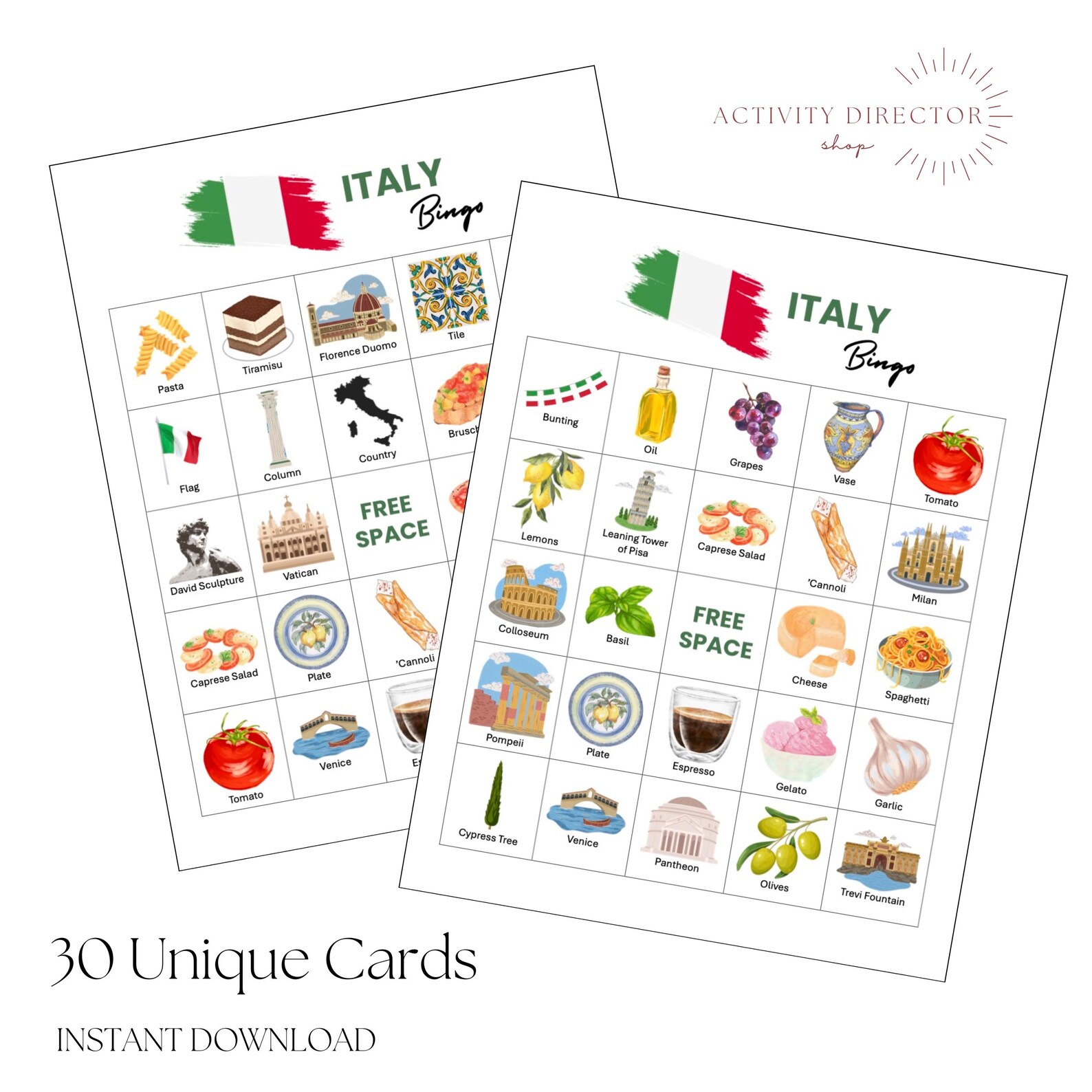 Italy Bingo - Etsy