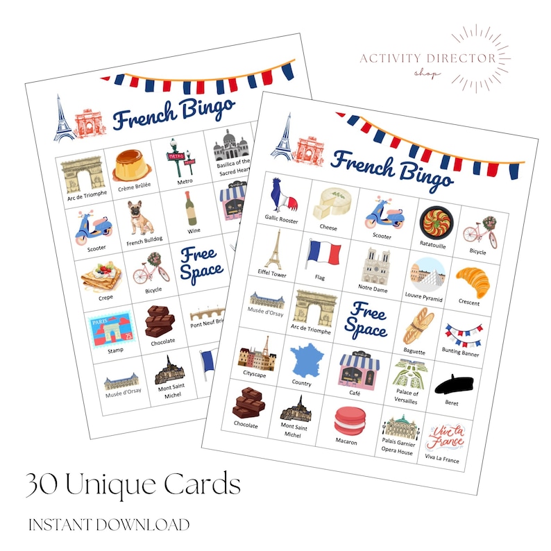 French Bingo - Etsy
