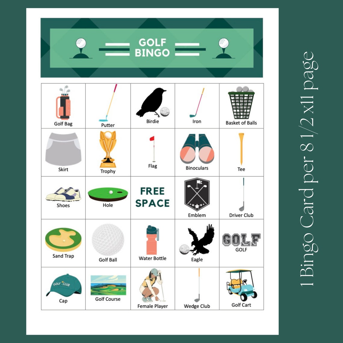 Golf Bingo - Etsy