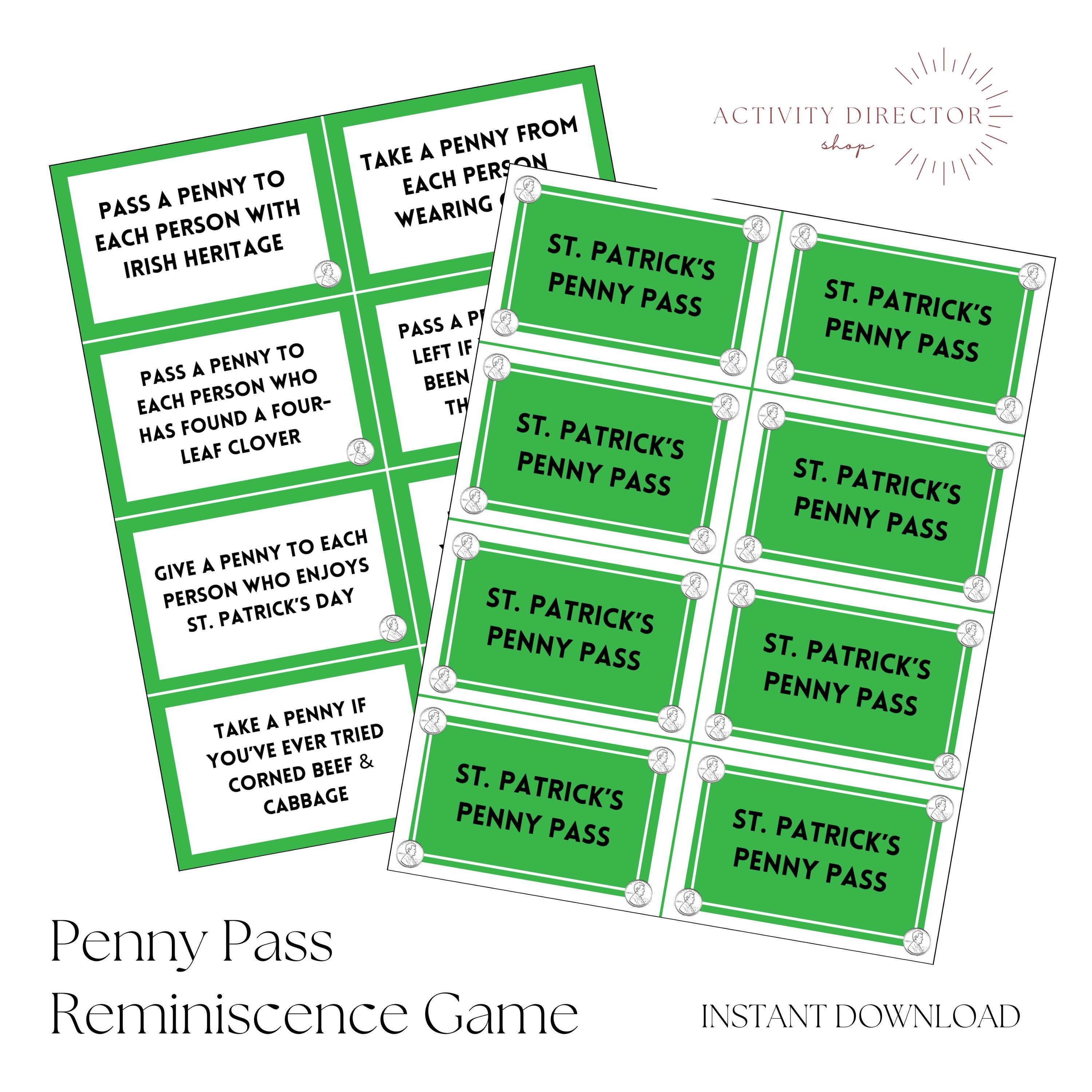 St. Patrick's Day Penny Pass - Etsy